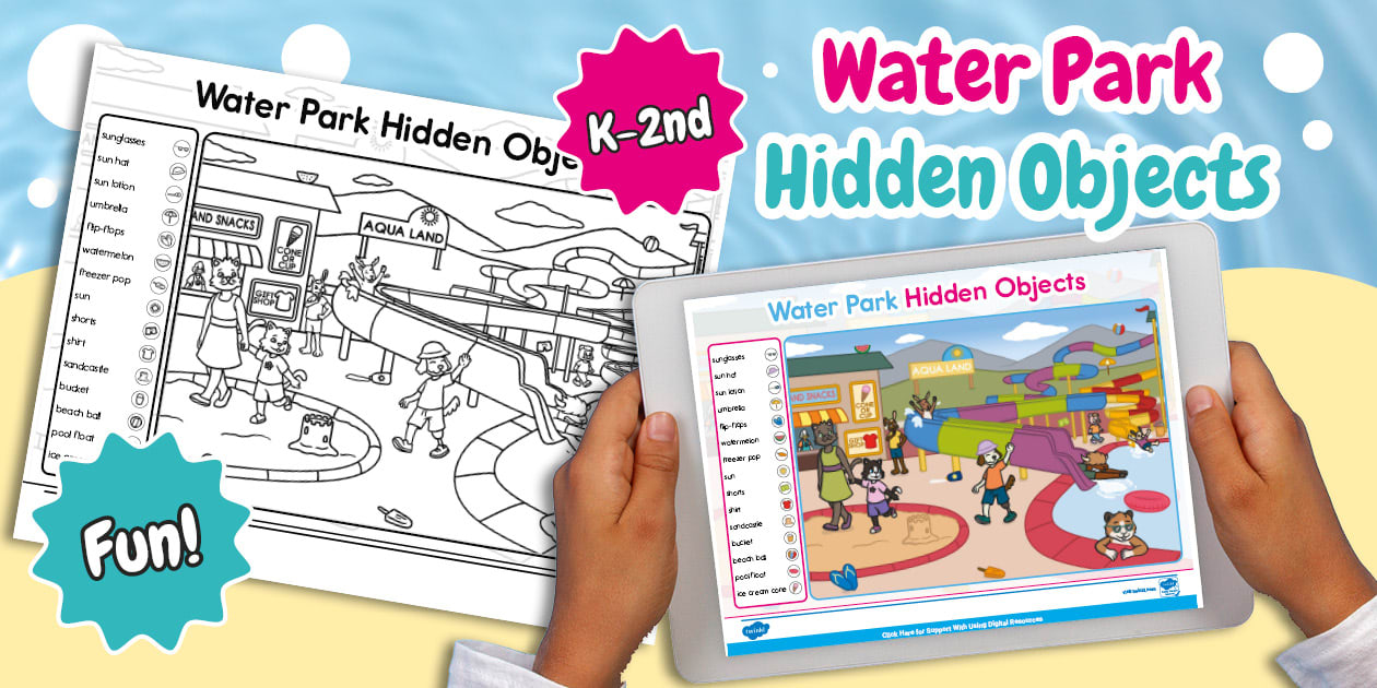Water Park Hidden Objects Activity (teacher made) - Twinkl