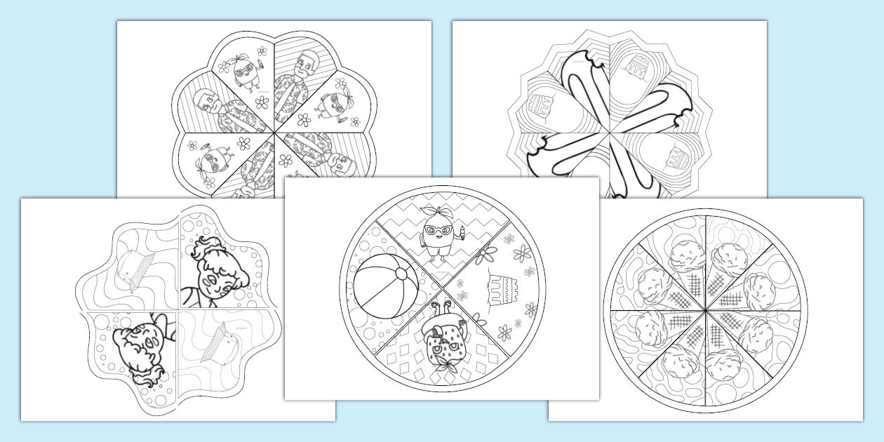 Foglio da colorare: Mandala a tema estivo - Twinkl