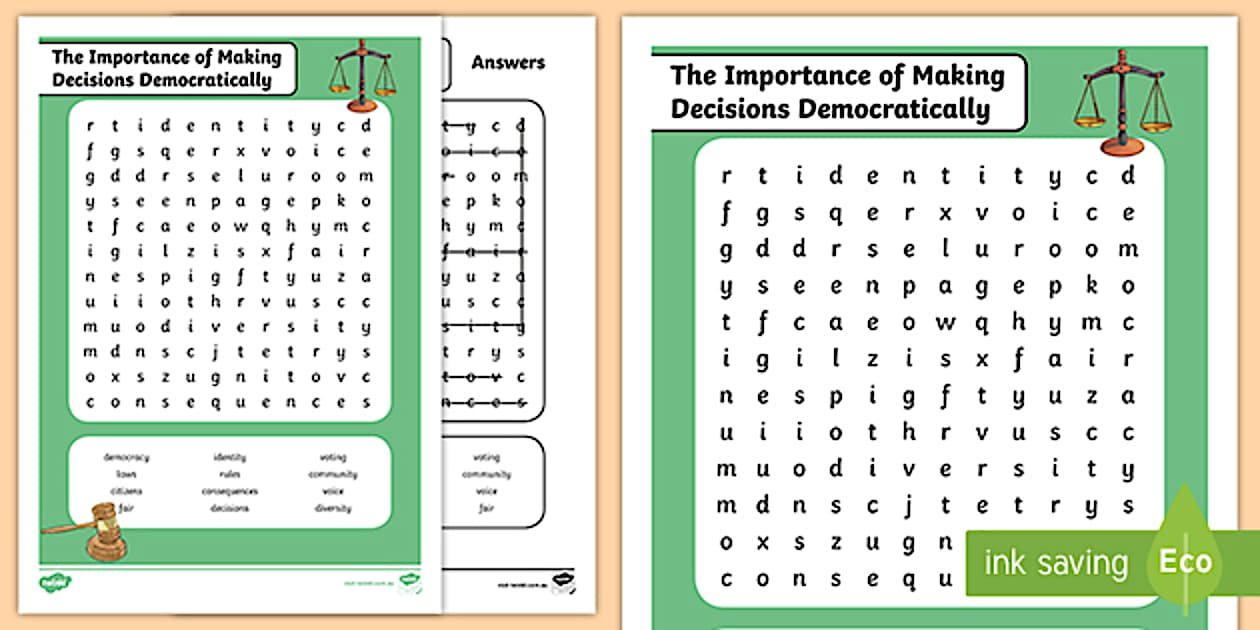 Black and White The Importance of Making Decisions Democratically Word ...
