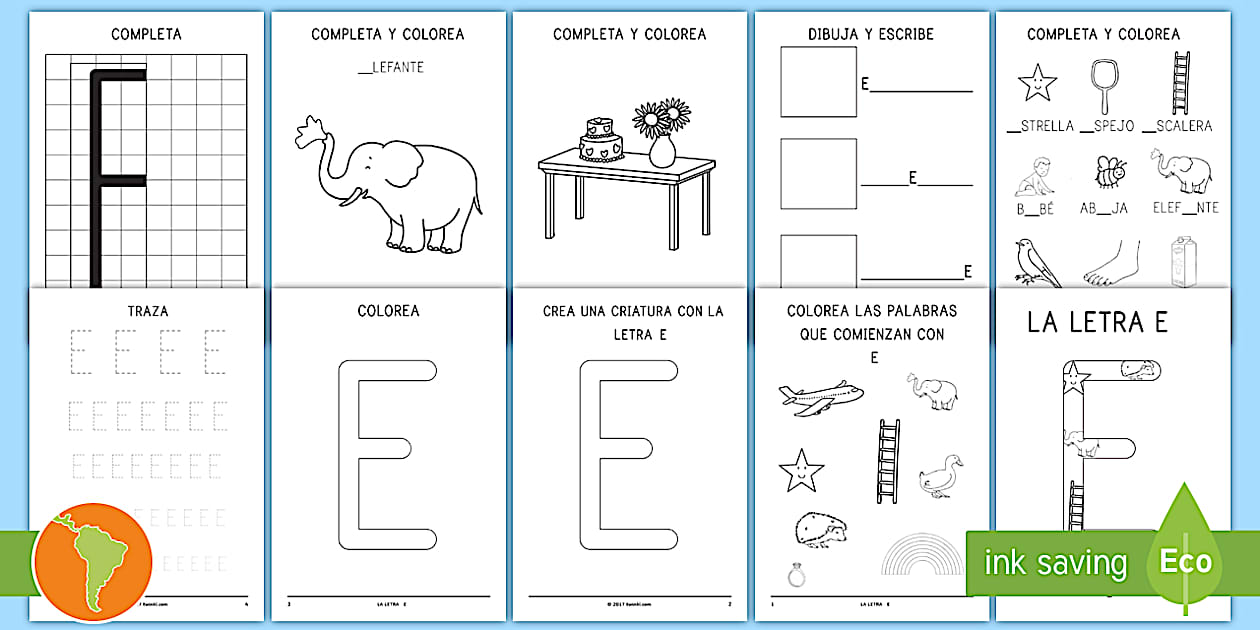Cuadernillo: La letra E mayúscula (teacher made) - Twinkl