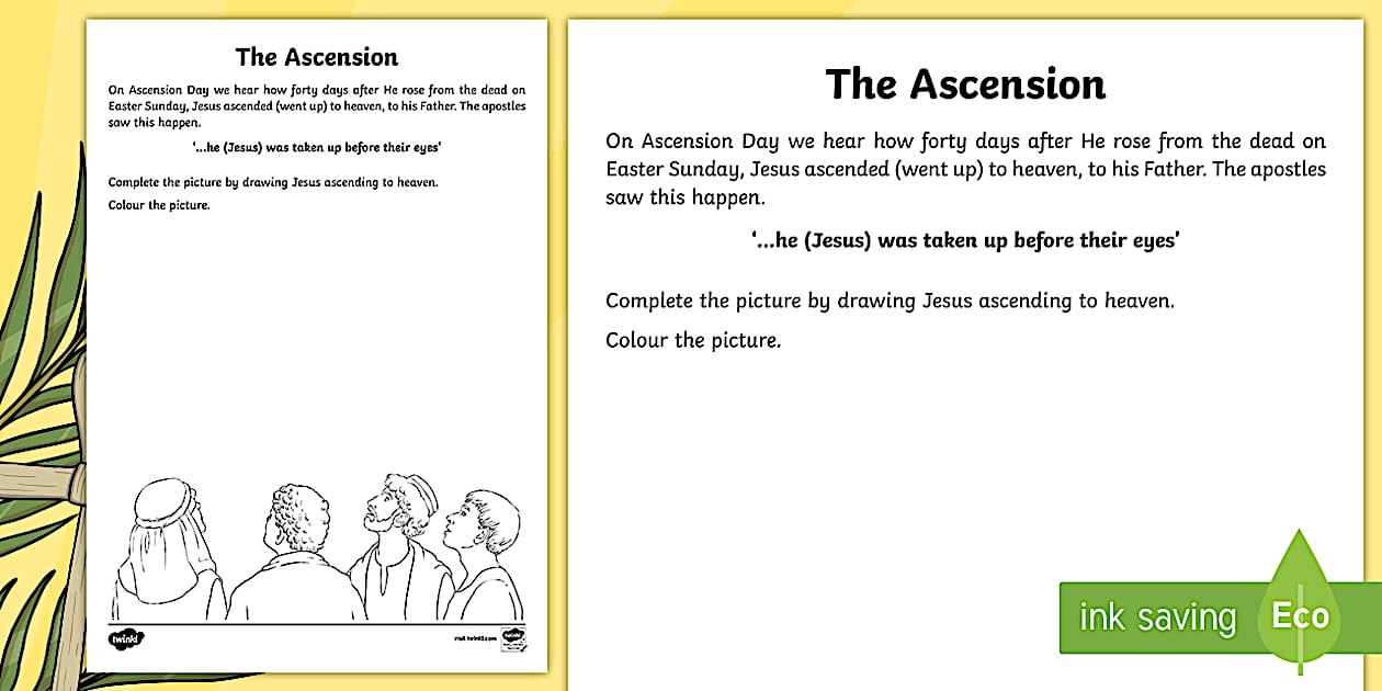 The Ascension Read and Draw Worksheet / Worksheet - Twinkl