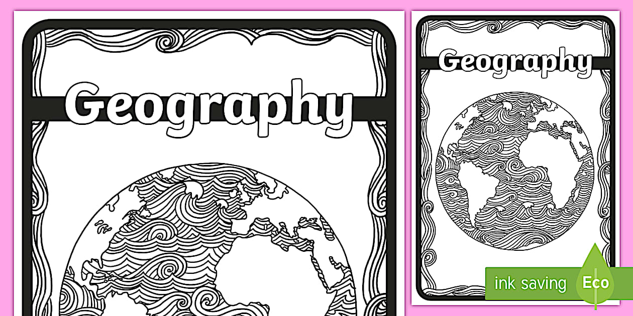 TAS Geography Mindfulness Colouring Book Cover - Twinkl