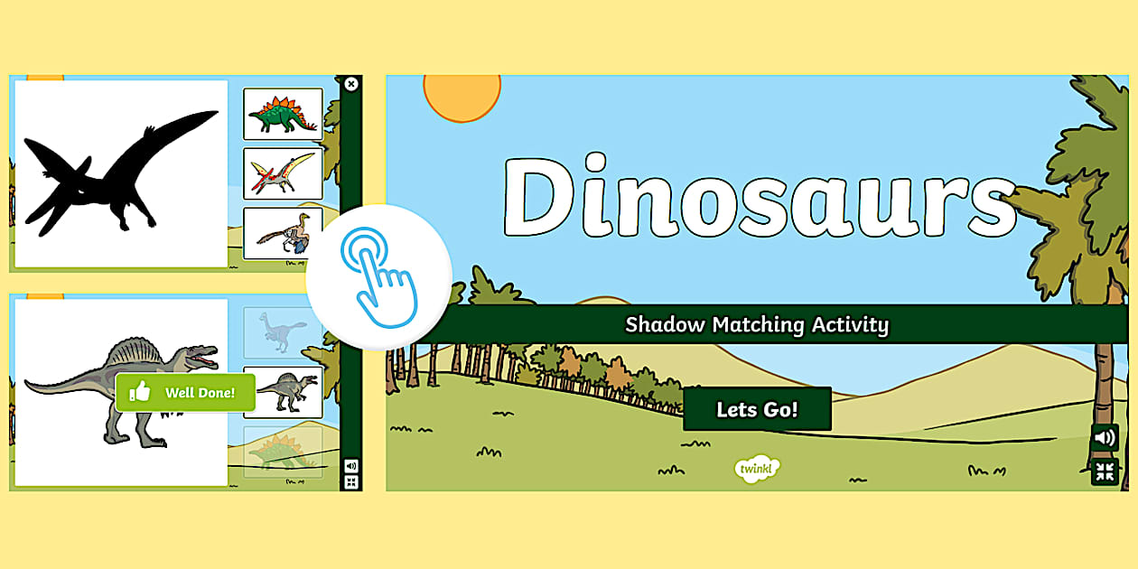 Interactive Dinosaurs Shadow Matching Activity | Twinkl Go!