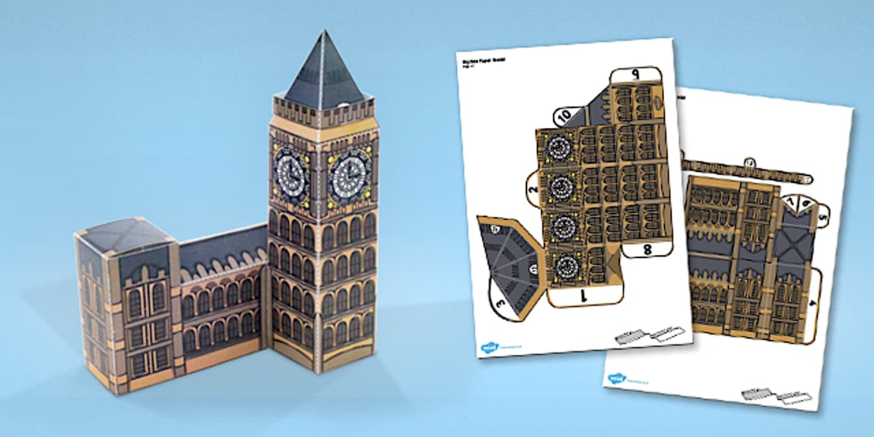 Big Ben Paper Model (teacher made) - Twinkl