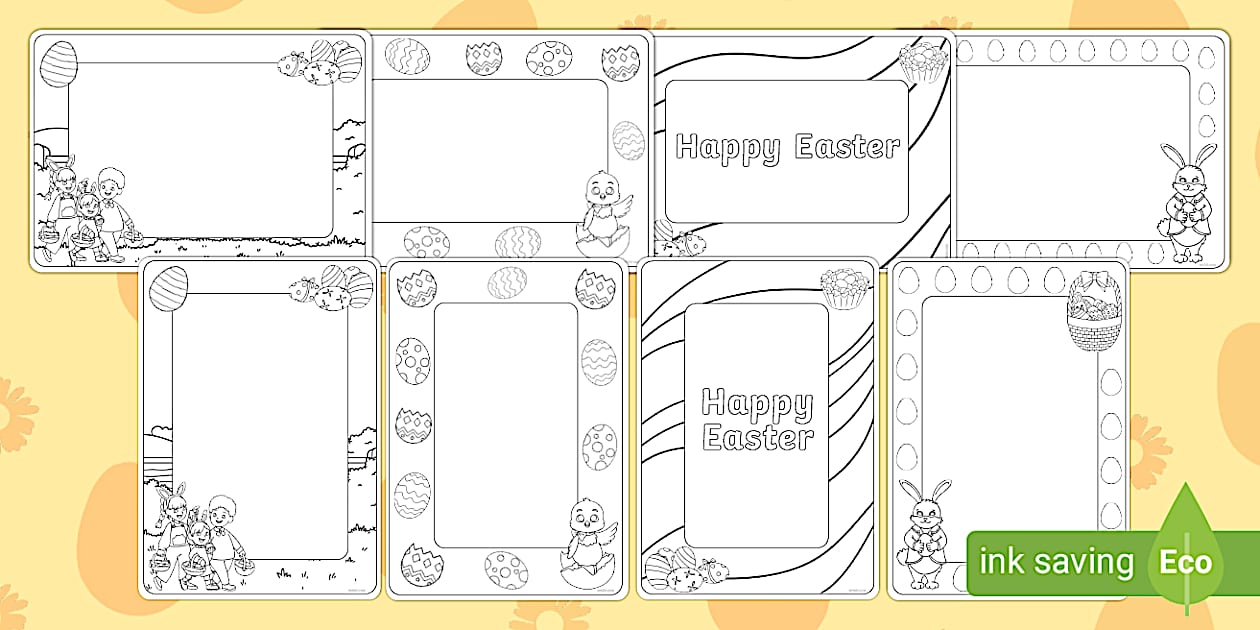 Easter Picture Colouring Card Inserts - Twinkl - KS1 - EYFS