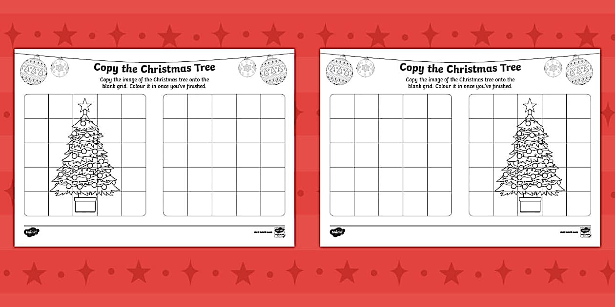 Copy the Christmas Tree Worksheet (teacher made) - Twinkl