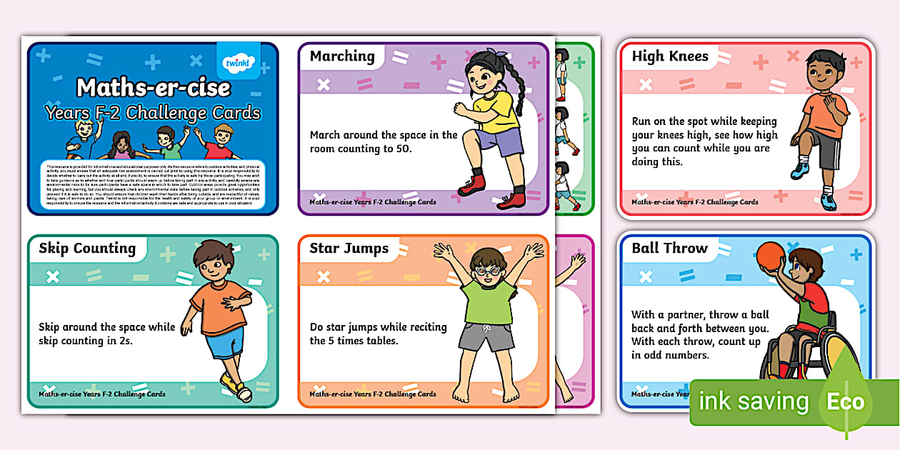 Maths-er-cise Years F-2 Challenge Cards | Twinkl - Twinkl