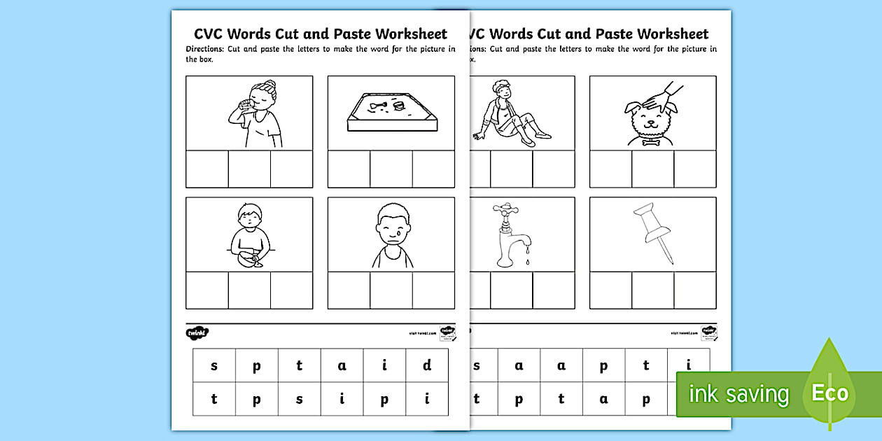 Cursive Phase 2 Set 1 CVC Words Cut and Paste Worksheet Cursive Phase 2 Set 1 CVC Words Cut and Paste Worksheet