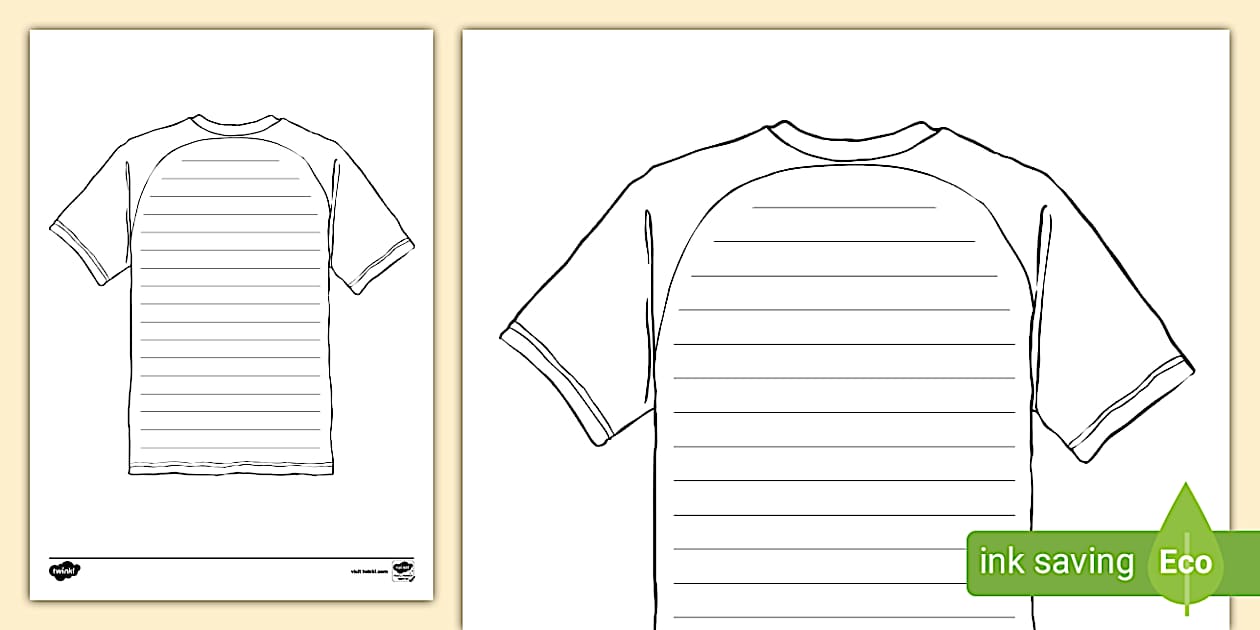 T-Shirt Writing Template (teacher made) - Twinkl