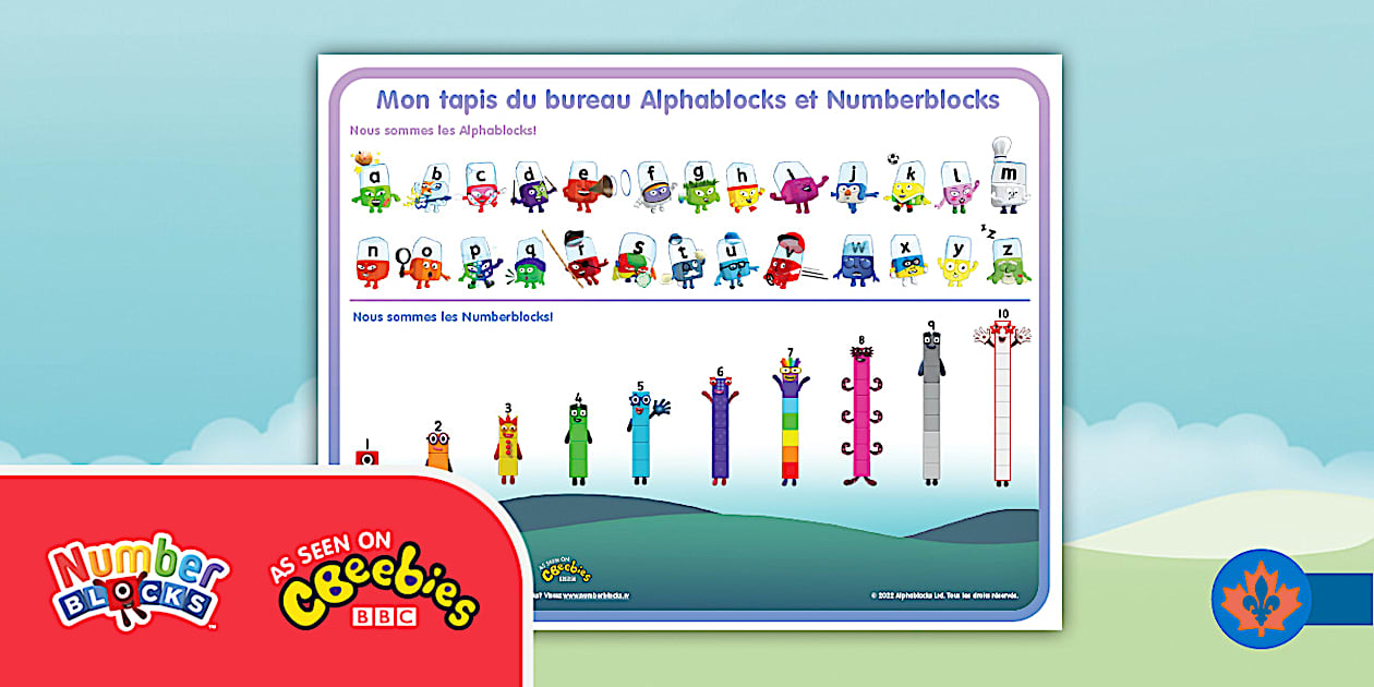 Alphablocks and Numberblocks: Desk Mat French (Teacher-Made)