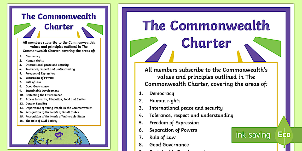 Charter of the Commonwealth Poster (teacher made) - Twinkl