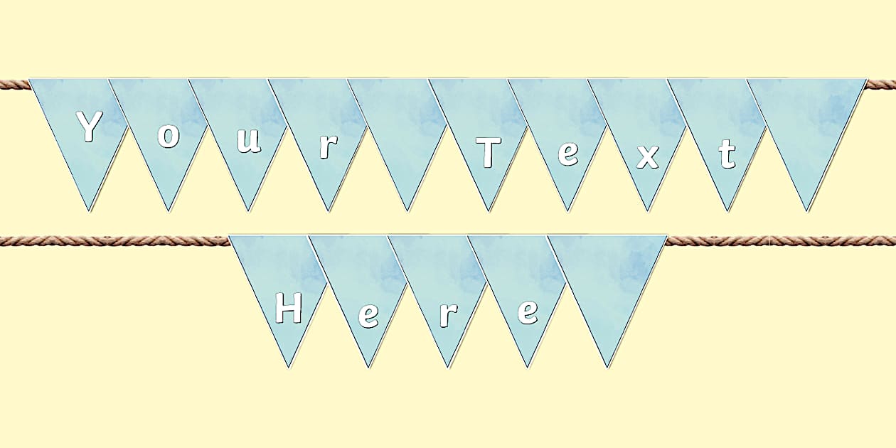 Editable Light Blue Bunting - Twinkl