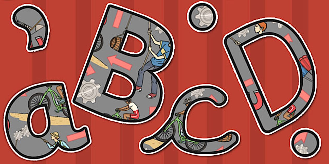 Cursive Forces and Magnets Themed Display Lettering - Twinkl