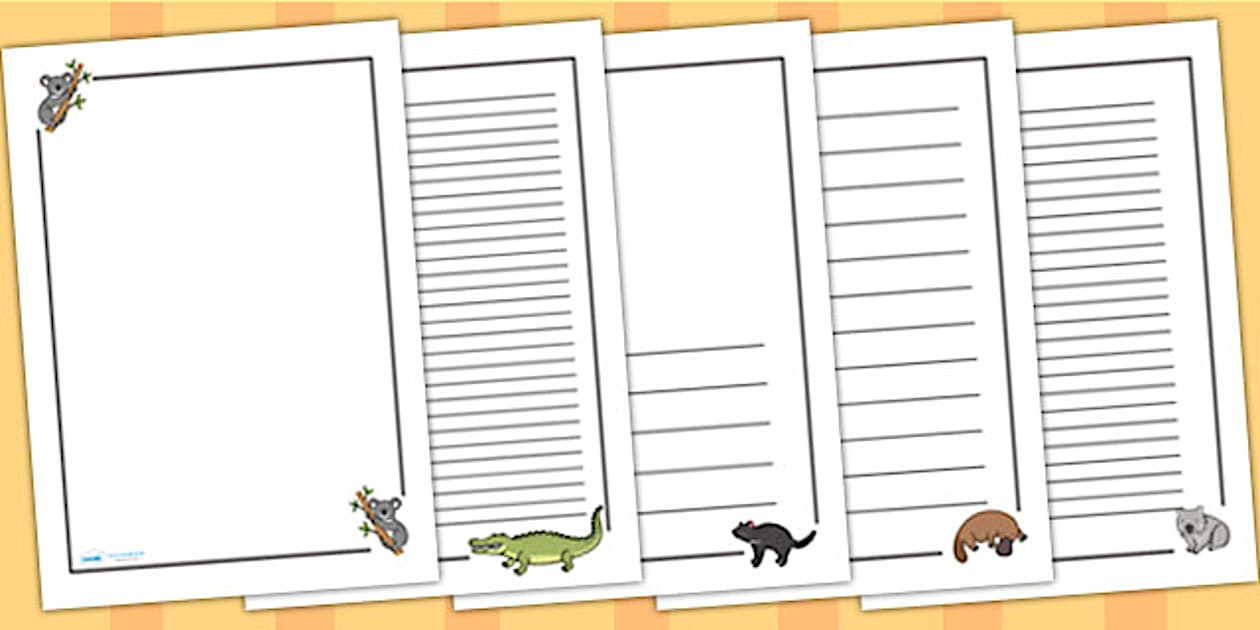 Editable Australian Animals Page Borders - Australia