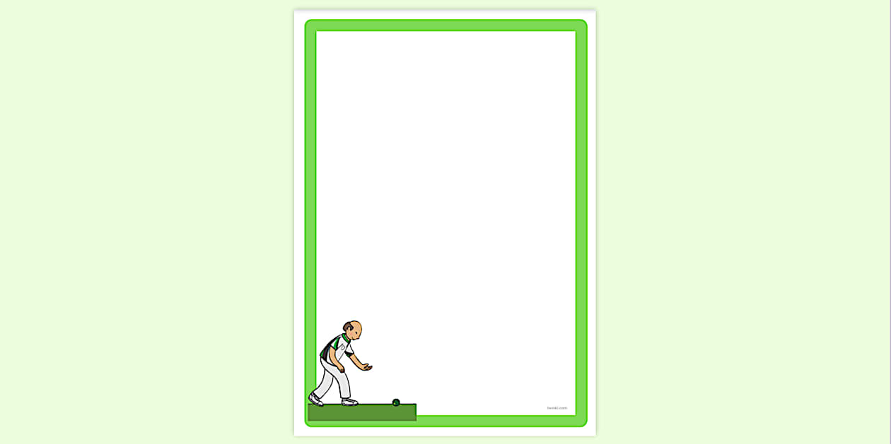 Man Playing Bowls Page Border | Page Borders | Twinkl