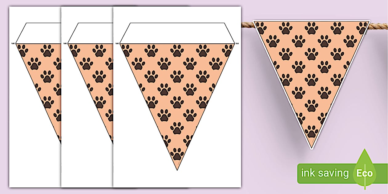 Cat Paw Print Bunting (teacher made) - Twinkl