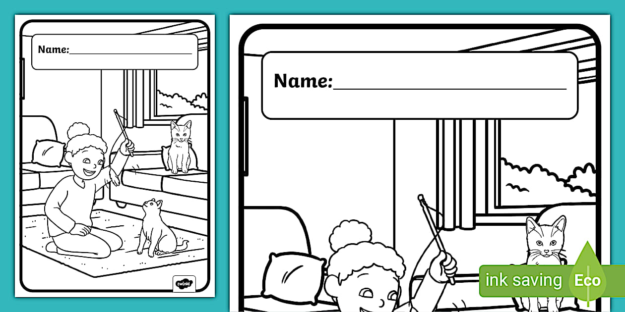 Kitten Colouring Book Cover | Twinkl | KS1 | Stationery