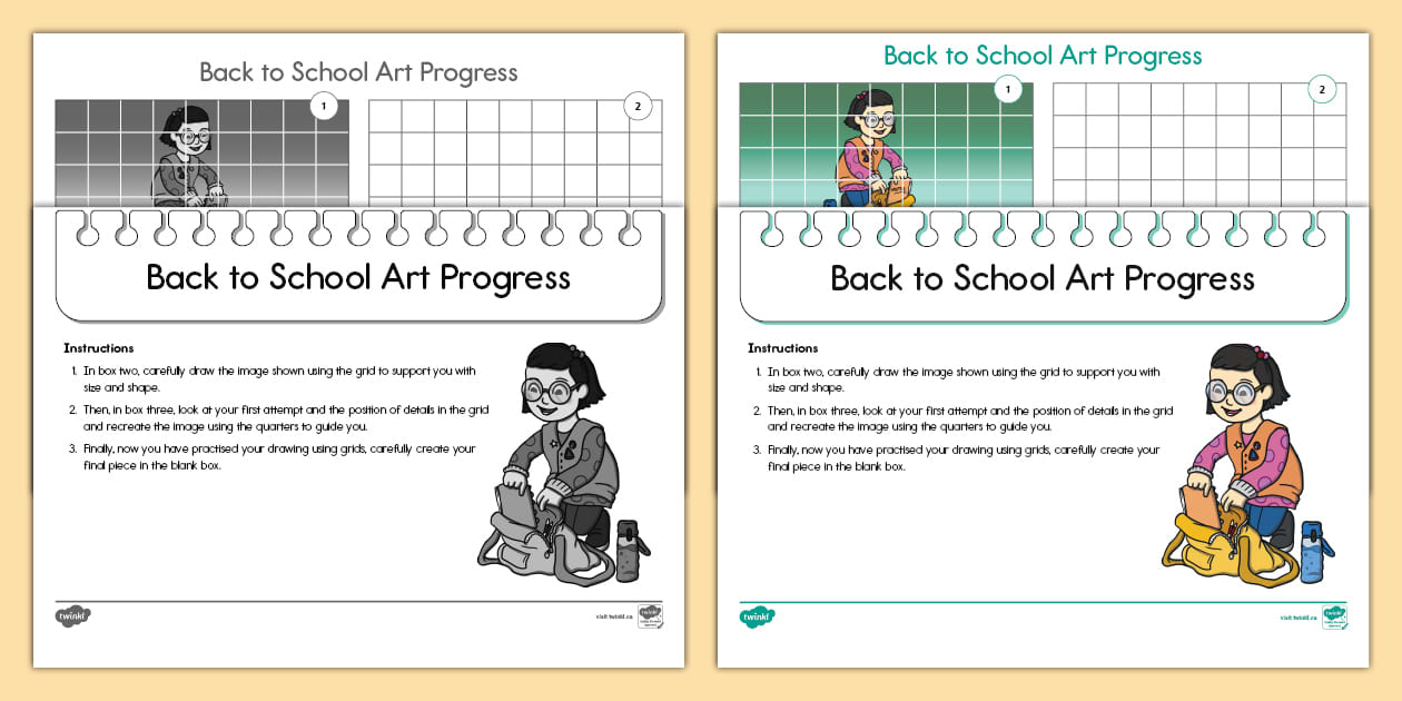 Back To School Art Progress Template
