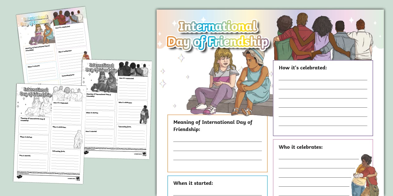 International Day of Friendship Fact File Template - Twinkl