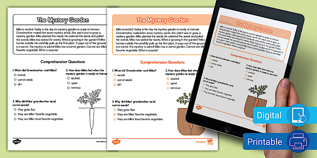 Kindergarten Read and Draw The Mystery Garden | Twinkl USA