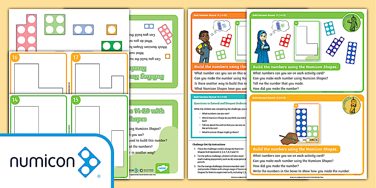 Build Numbers Beyond 10 Challenges Build the Numbers 14-20