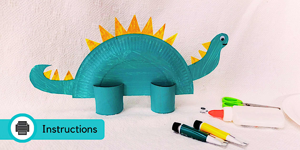 Paper Plate Dinosaur | Dinosaur Crafts (öğretmen yaptı)