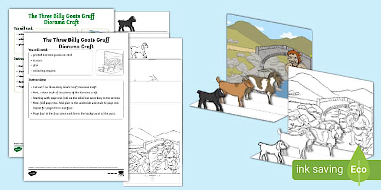 The Three Billy Goats Gruff Diorama Craft (teacher made)