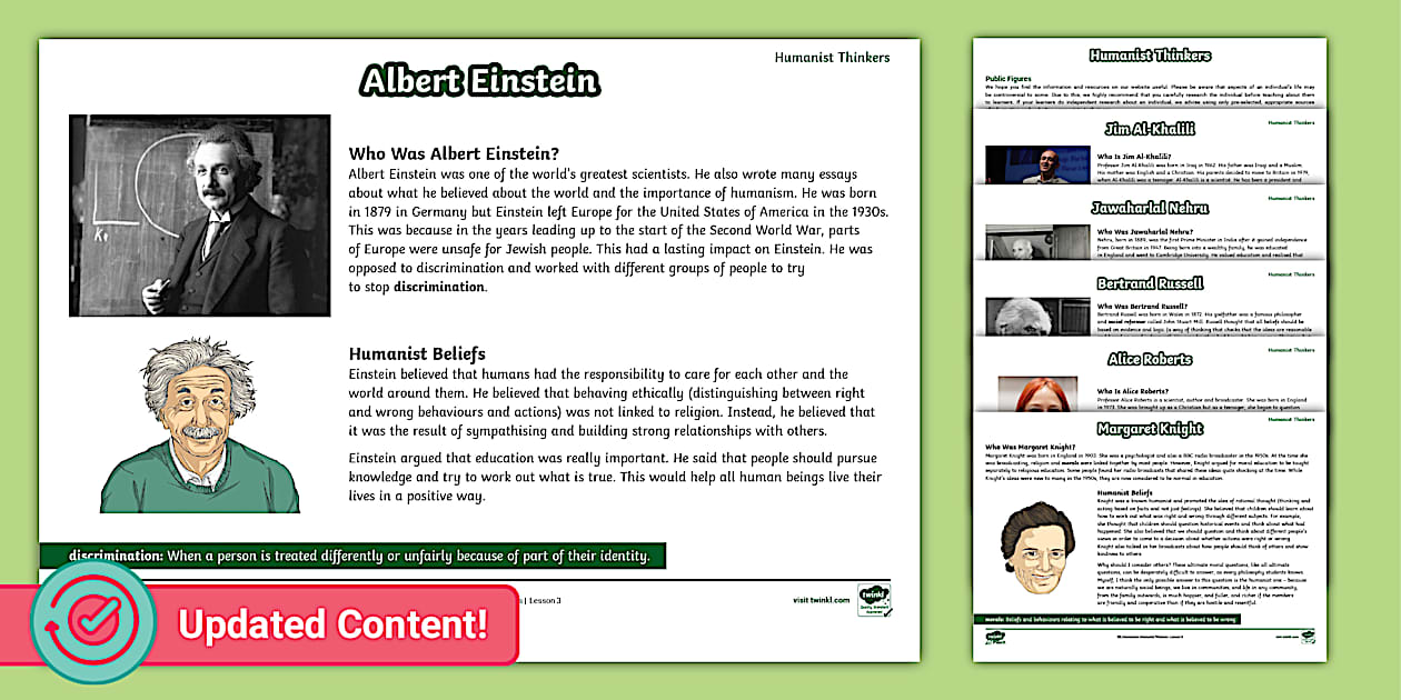 Humanist Thinkers Information Cards (Teacher-Made) - Twinkl