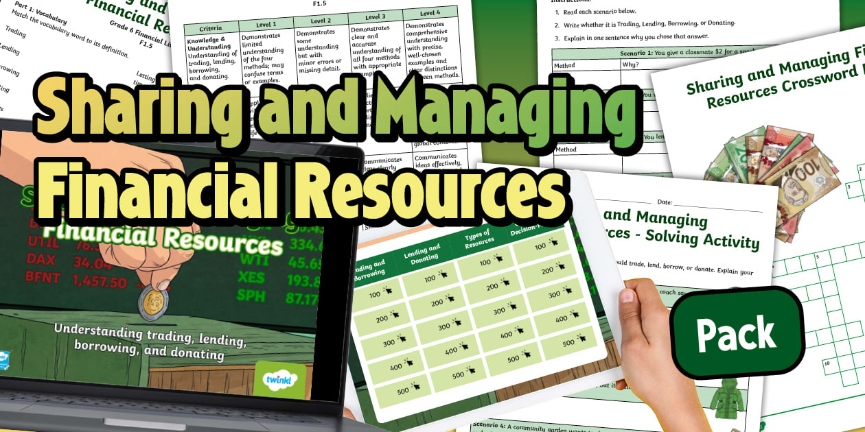Sharing and Managing Financial Resources Activity Pack