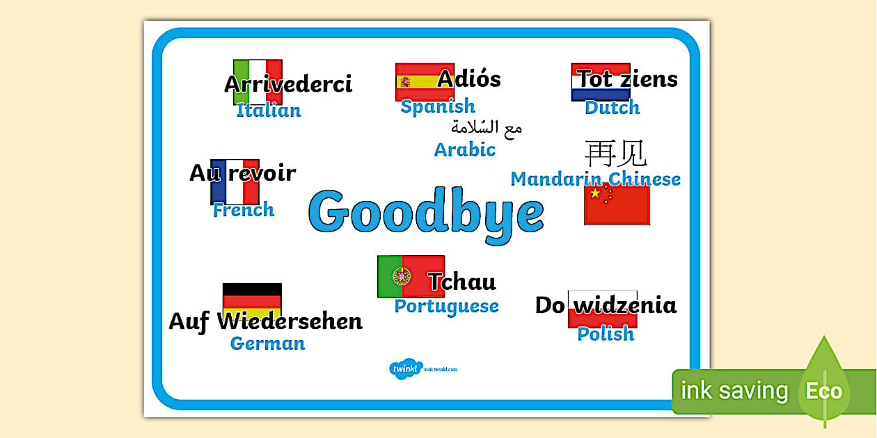 👉 Mixed Language Goodbye Display Signs - Twinkl