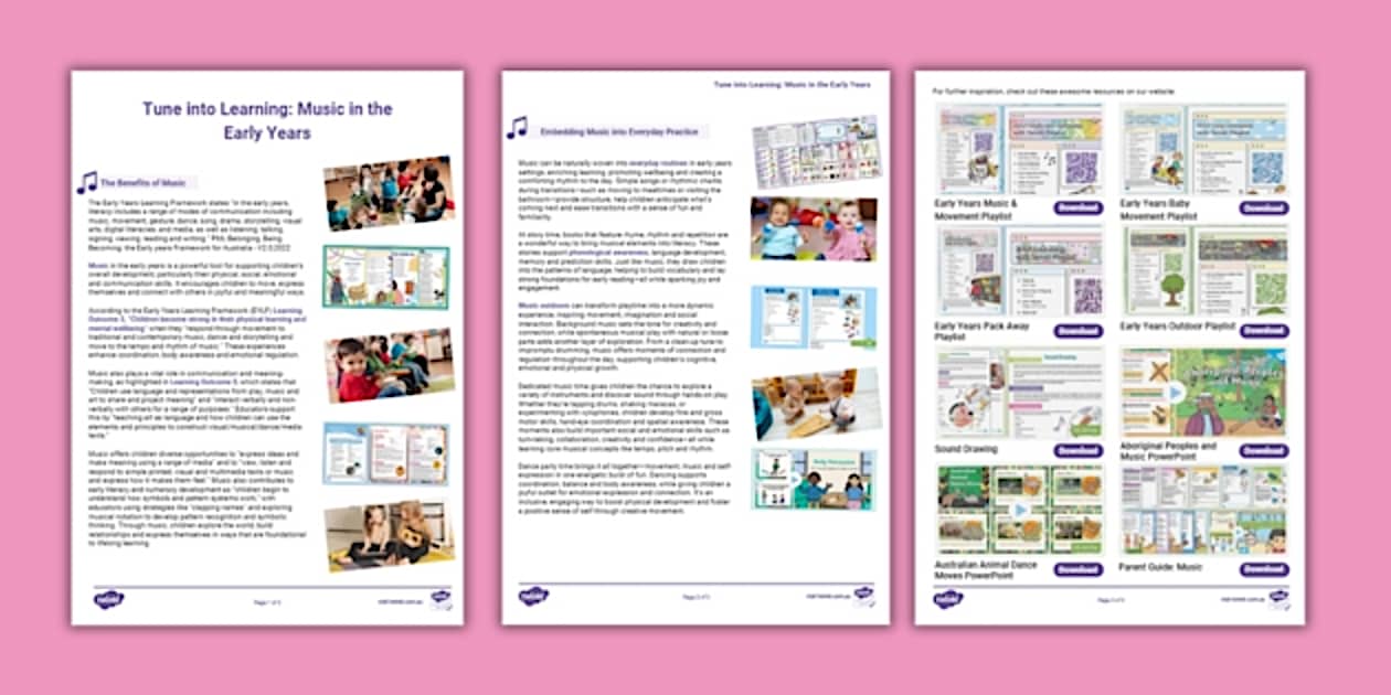 Tune into Learning: Music in the Early Years (teacher made)