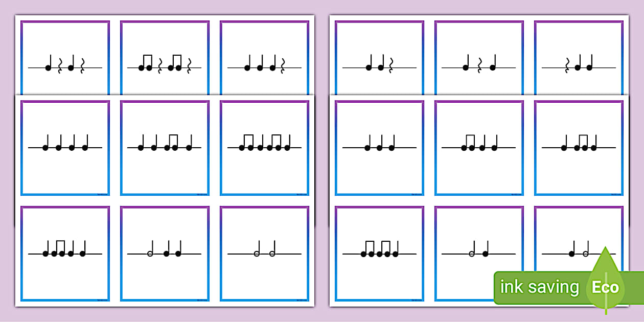 👉 Uks2 Rhythm Notation Music Cards Hecho Por Educadores