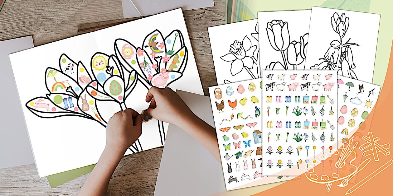 Spring Flowers Collage Activity Pack | Twinkl Art Gallery