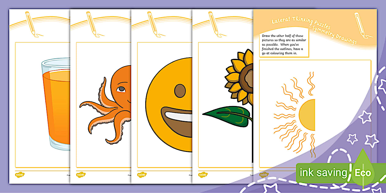 Lateral Thinking Puzzles - Symmetry Drawings (teacher made)
