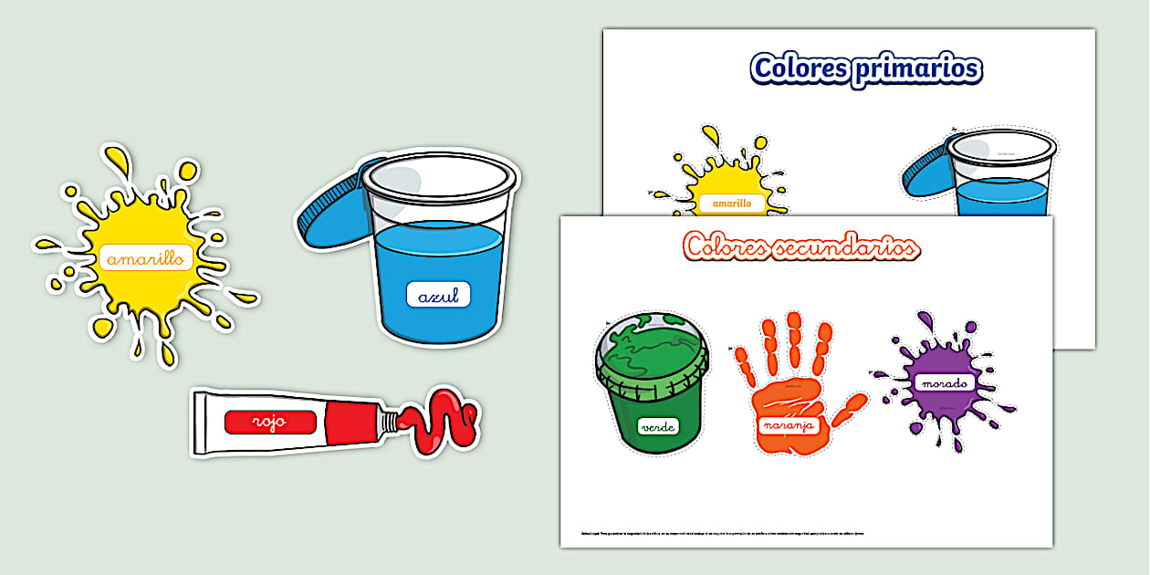 Recortables: Colores primarios y secundarios - Twinkl