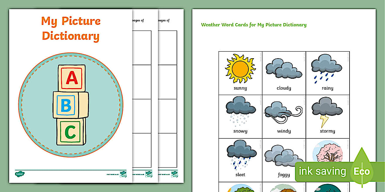 Picture Dictionary Word Weather Cards | Twinkl USA - Twinkl