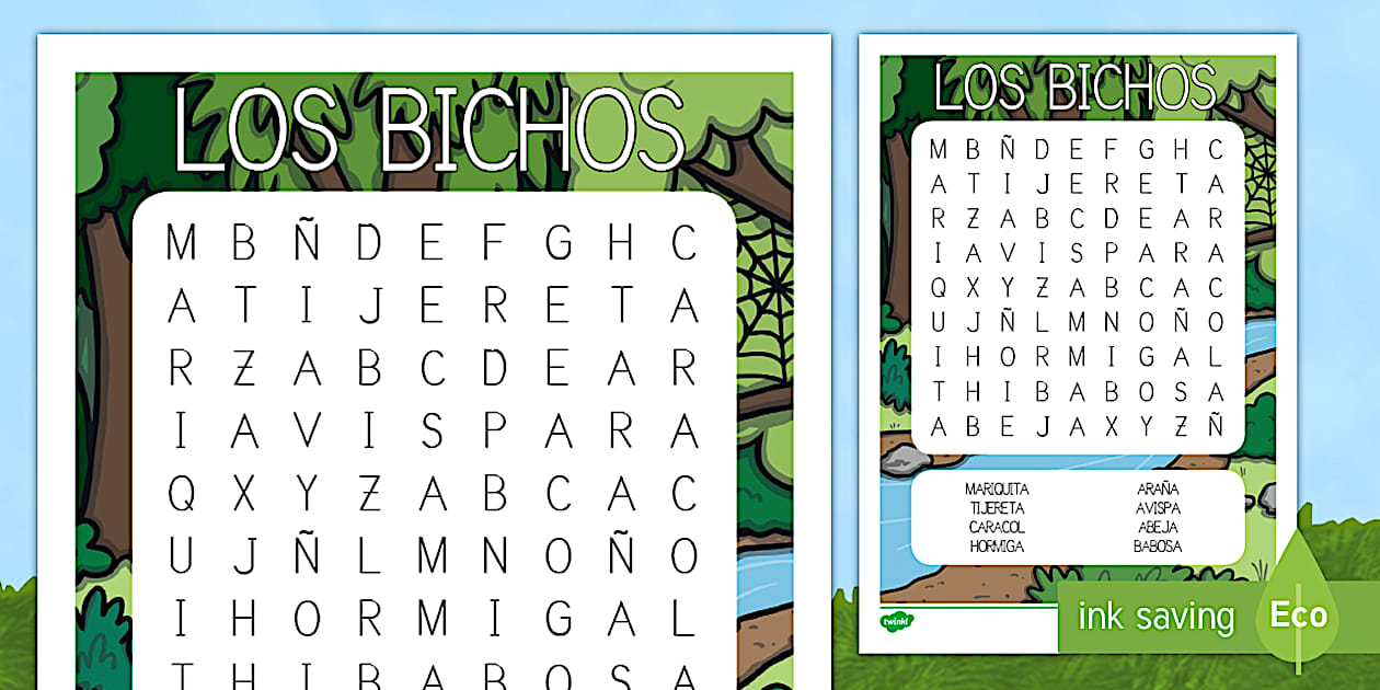 Sopa de letras: Los bichos (teacher made) - Twinkl