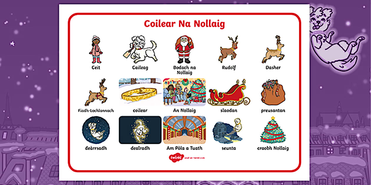 Brat-fhacail Coilear Na Nollaig - A’ Chiad Ìre - Twinkl