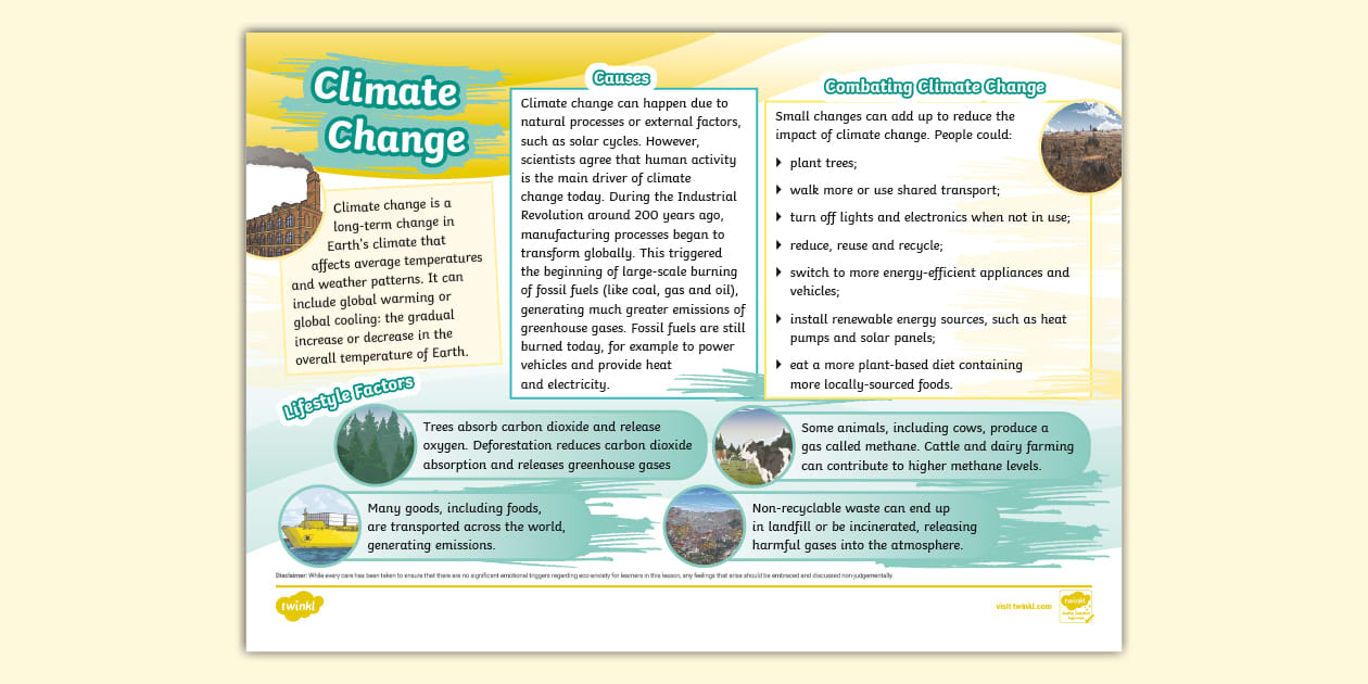 KS2 Climate Change Fact File - Environment (teacher made)
