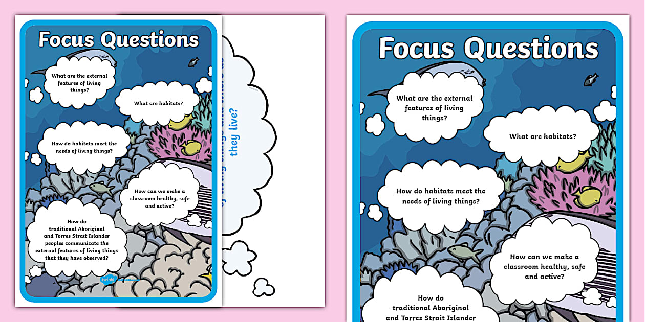 SA Healthy Habitats Year 1 Focus Questions Poster - Twinkl