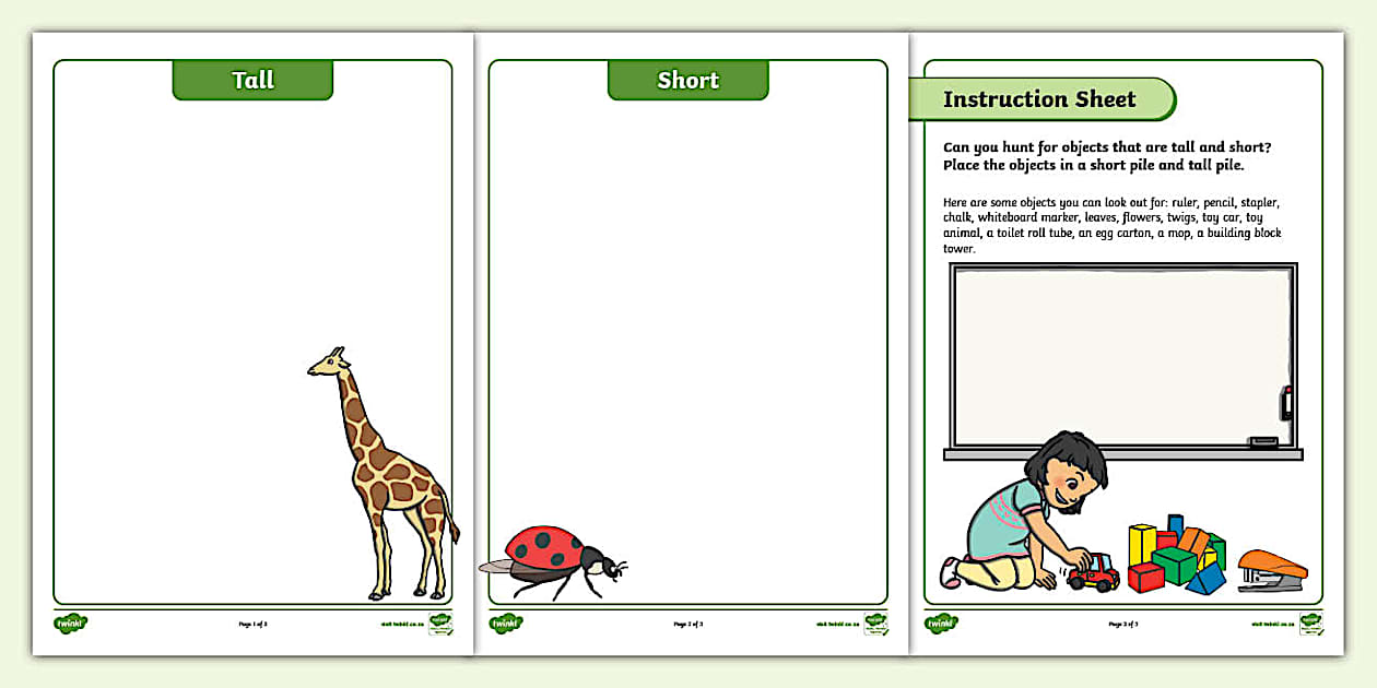 Grade R Mathematics: Length Scavenger Hunt - Twinkl