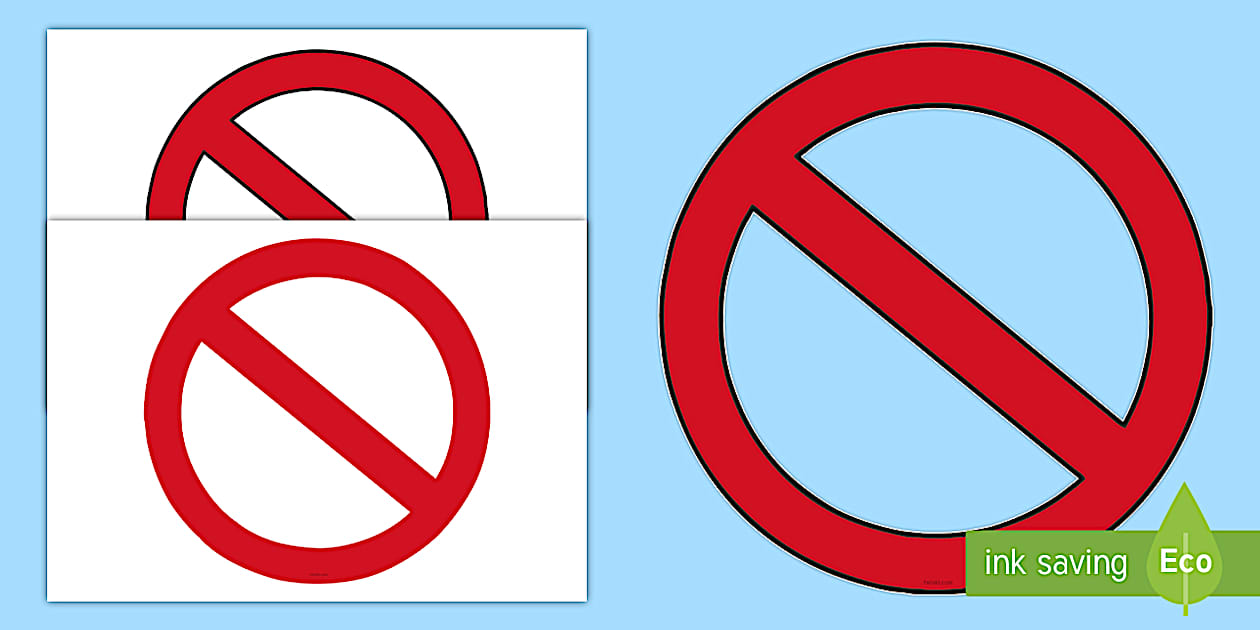 Editable No Entry Display Cut Out (teacher made) - Twinkl