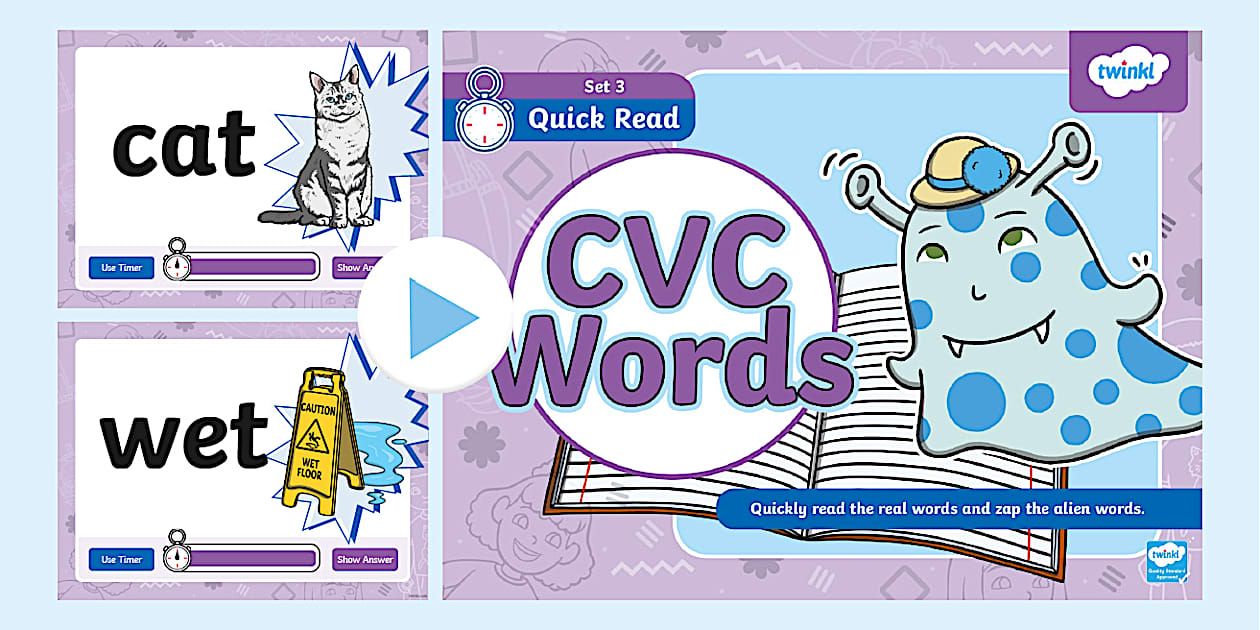 CVC Quick Read Powerpoint Set 3 (teacher made) - Twinkl