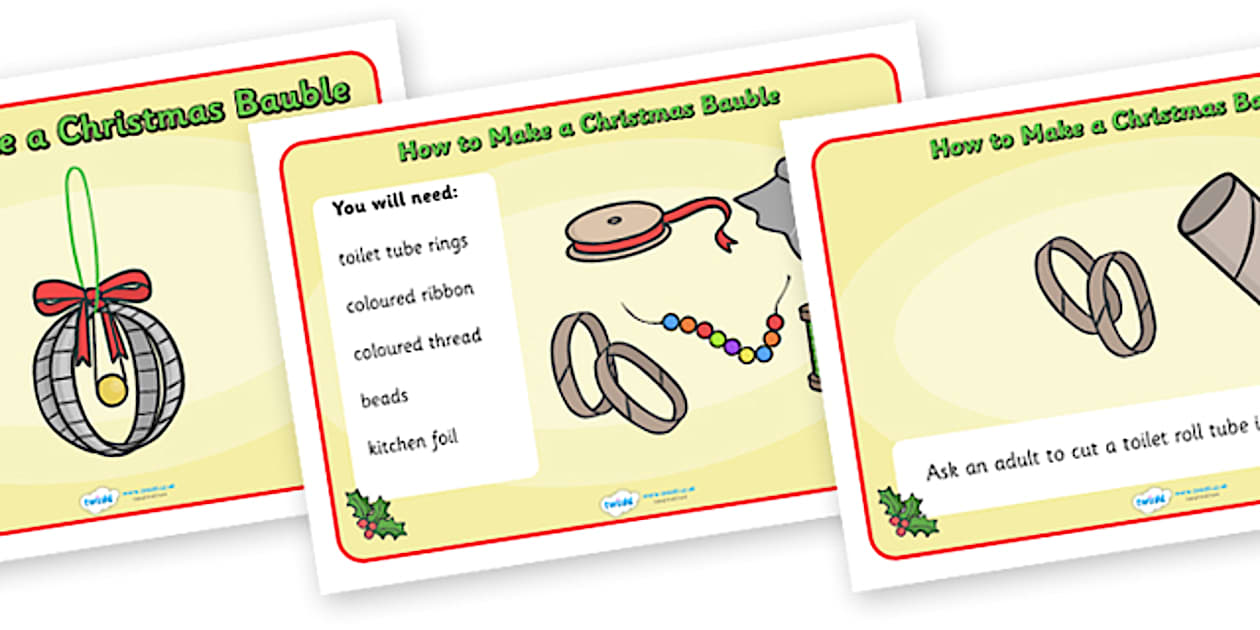 Make a Christmas Bauble Worksheet (teacher made) - Twinkl