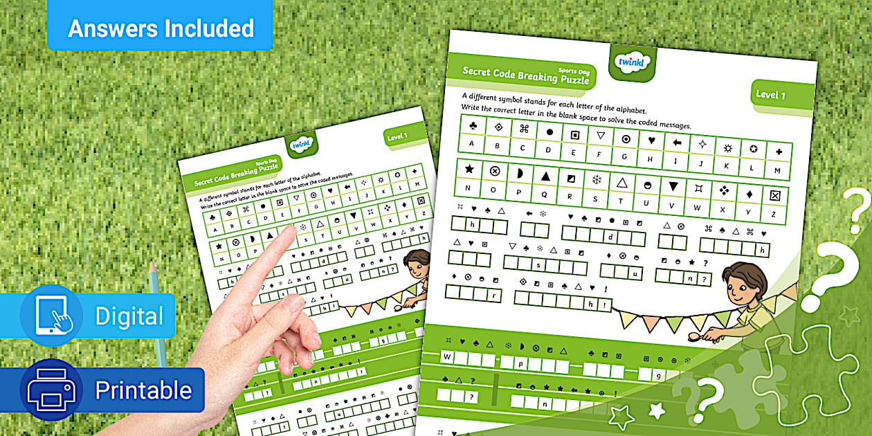 Sports Day Secret Coding Breaking Puzzle - L1 (Teacher-Made)