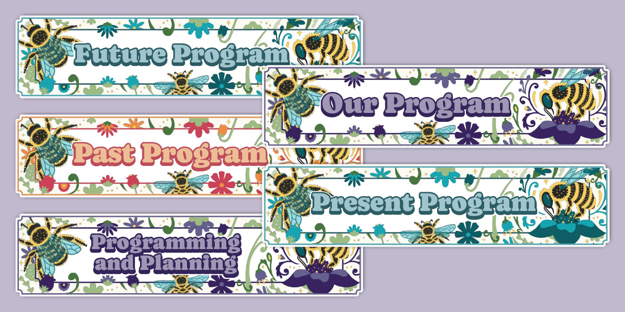 Bee-Themed Program Planning Display Banners - Twinkl