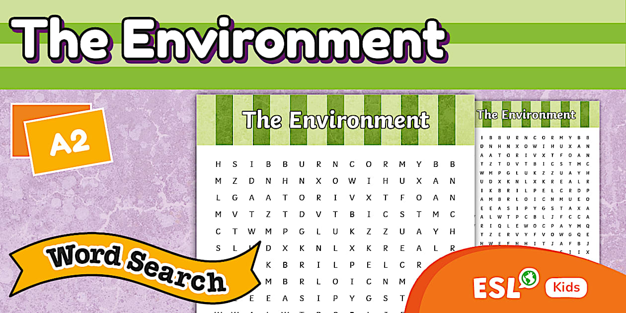 ESL The Environment Word Search for Kids