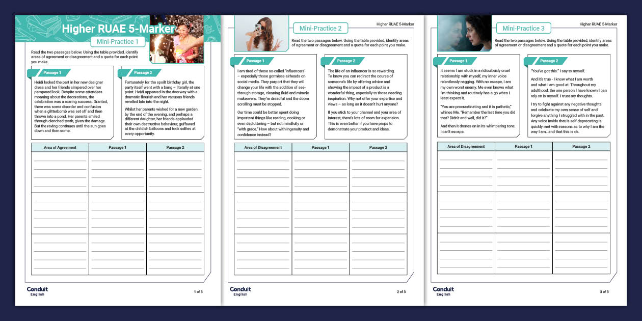 Higher RUAE: 5-Marker Mini Practice (teacher made) - Twinkl