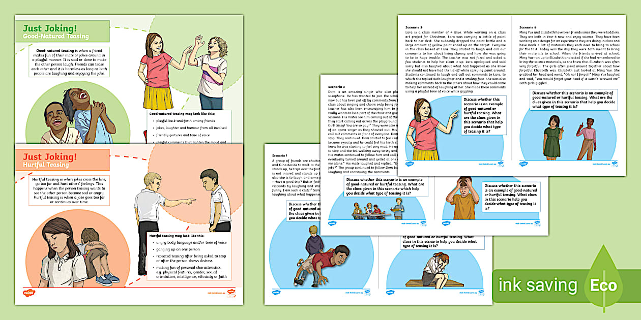 Teasing Scenario Cards - Bullying Scenarios (teacher made)