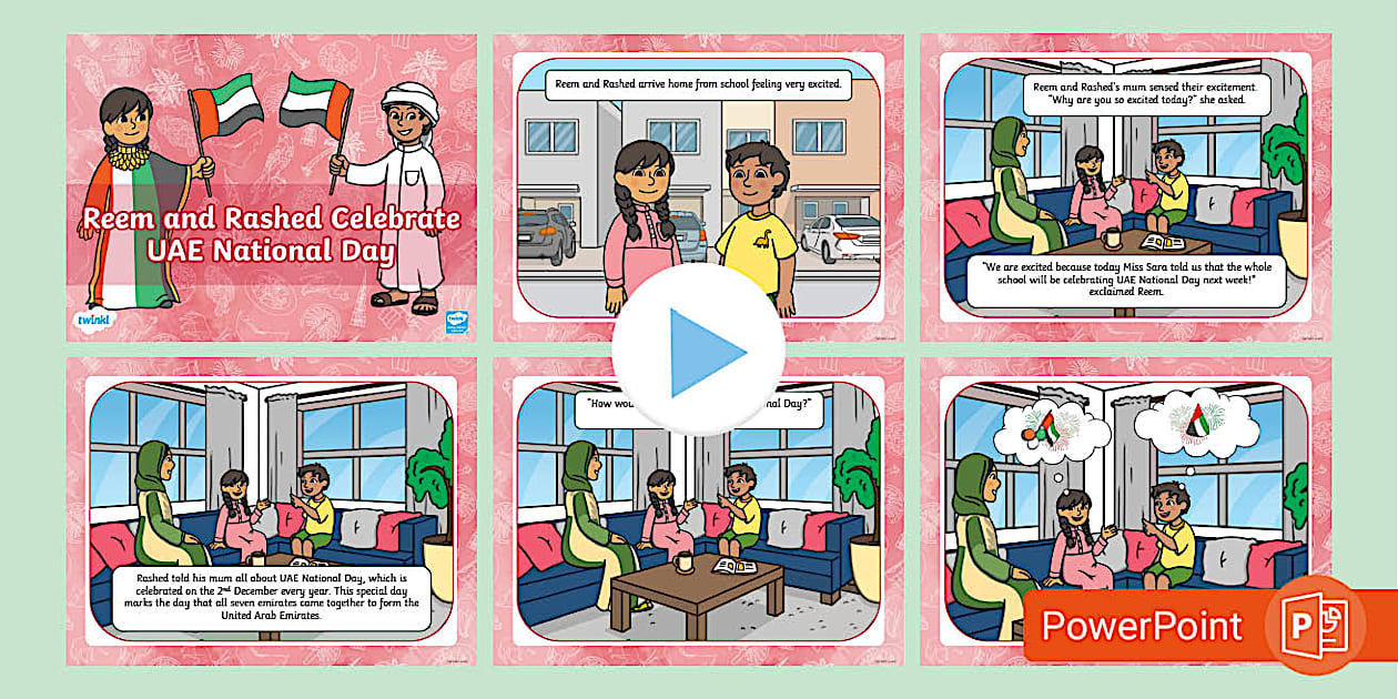 Reem and Rashed Celebrate UAE National Day Story - Twinkl